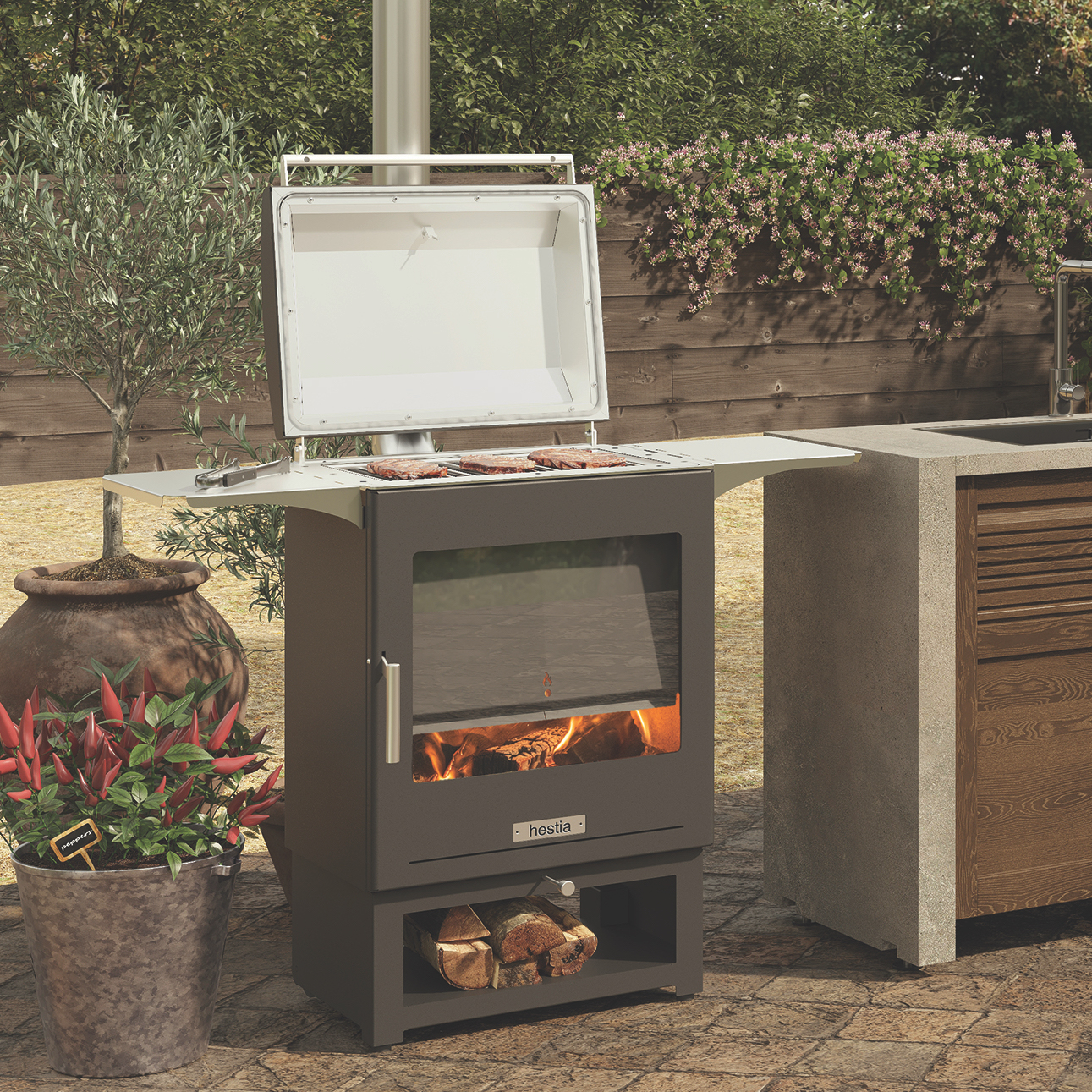 Dragonfly Hestia Heat & Cook Grill 50 Outdoor Barbecue Heater - The ...
