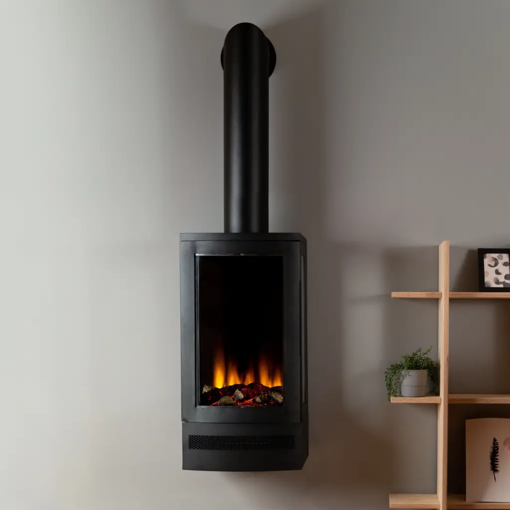 British Fires Bramshaw Wall Hung LED Electric Stove - The Fireplace Company
