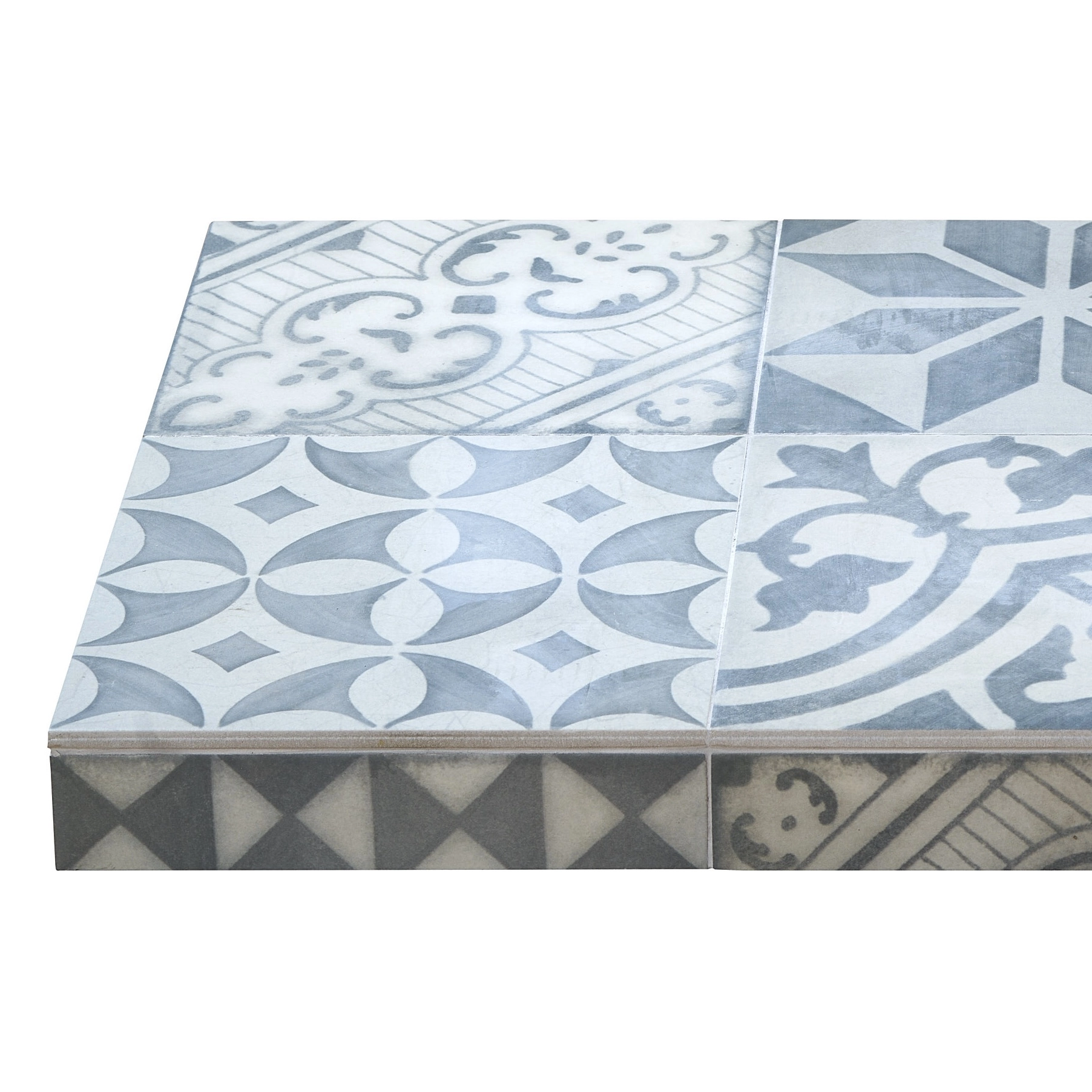OER Vintage Grey Tiled Rectangular Hearth - The Fireplace Company